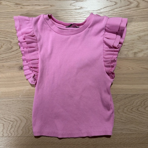Zara | Tops | Zara Pink Ruffle Top | Poshmark